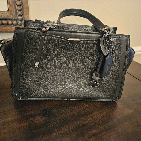 Coach | Bags | Coach Dreamer Black Leather Purse Gunmetal Hardware ...